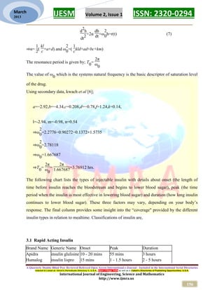 Mathematical Model for Drug Therapy in Patients With Diabetes Mellitus ...
