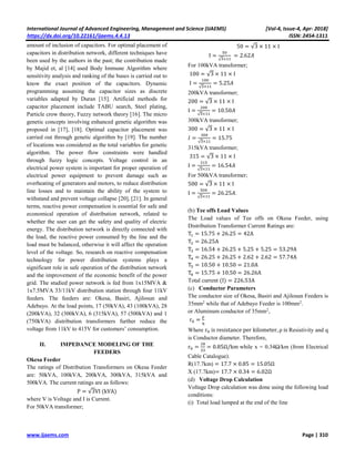 Improvement of Power Delivery Efficiency of 11KV Power Line using Power Capacitor Placement | PDF