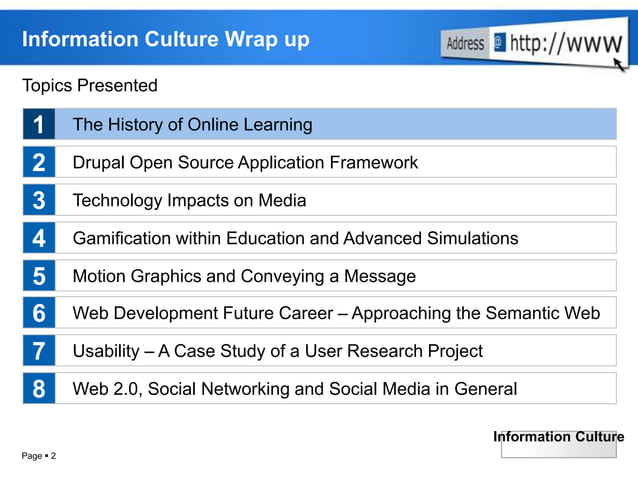 Information Culture Wrapup | PPT
