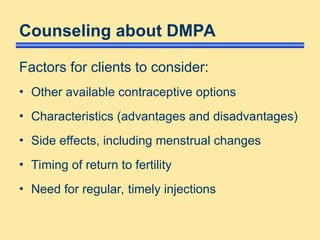 Injectable contraceptive for PLHA & their benefits | PPT