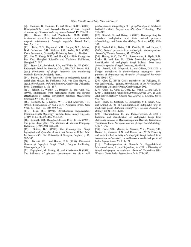 13 isolation and identification of endophytic fungi from 13 ijtas 93-2018-humeera nisa | PDF