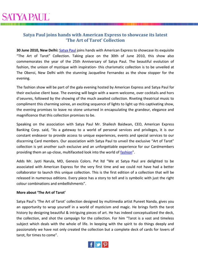 It`s Satya Paul for mandira once again! | PDF