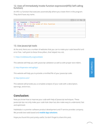 13 javascript techniques to improve your code | PDF