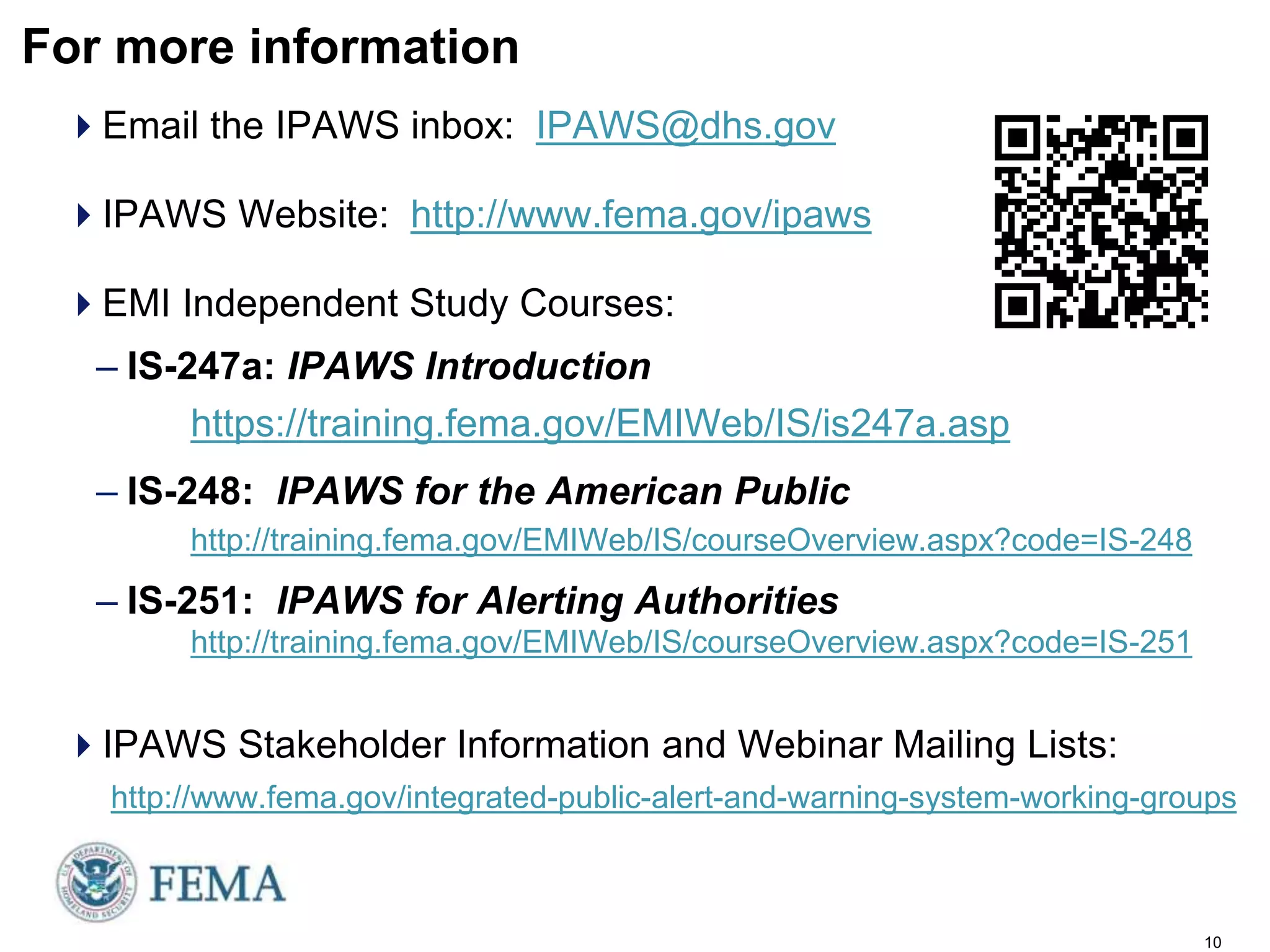 Antwayne Johnson: Alert/Notification Technologies: The Integrated Public Alert and Warning ...