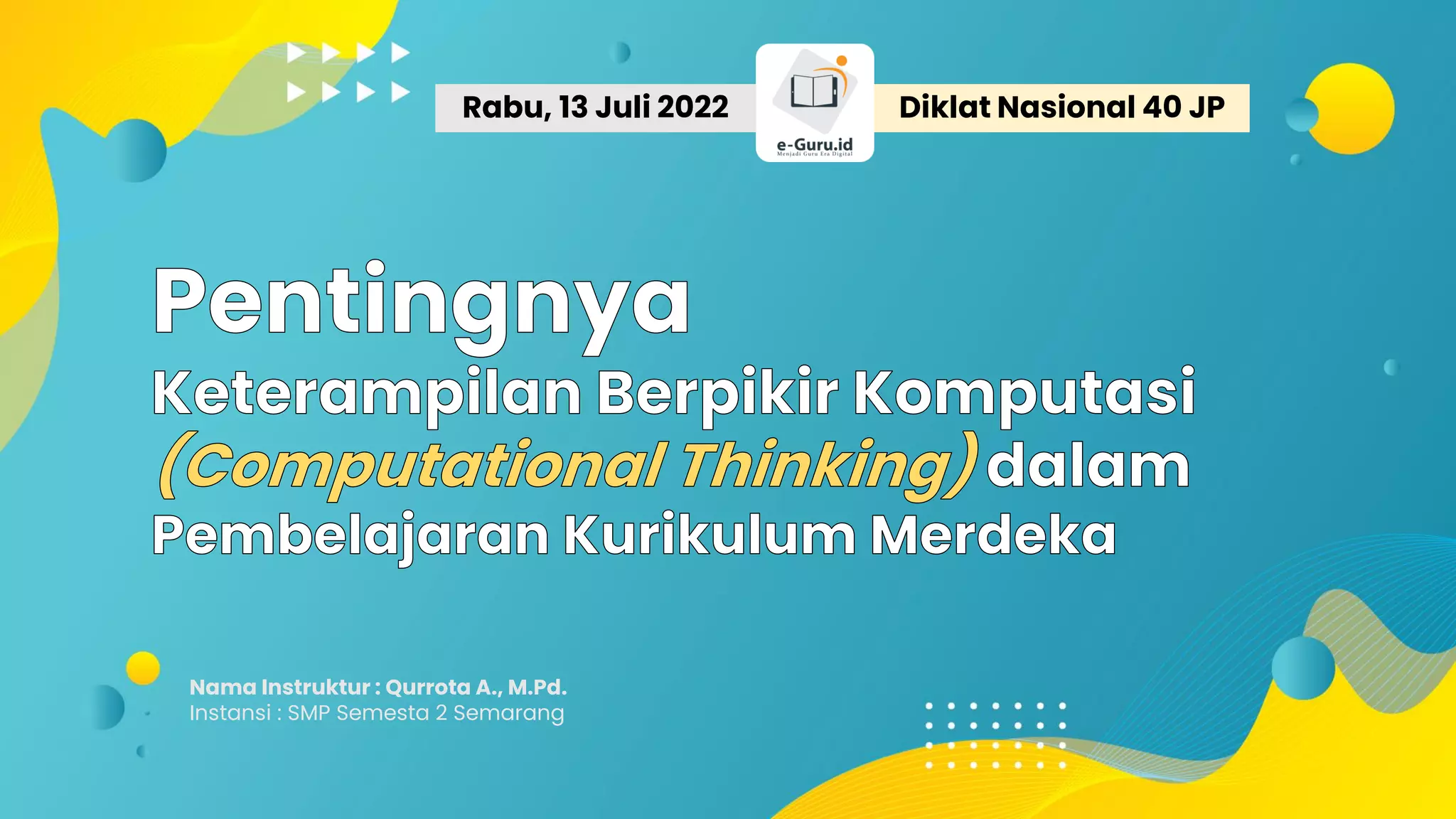 Pentingnya Keterampilan Berpikir Komputasi (Computational Thinking ...