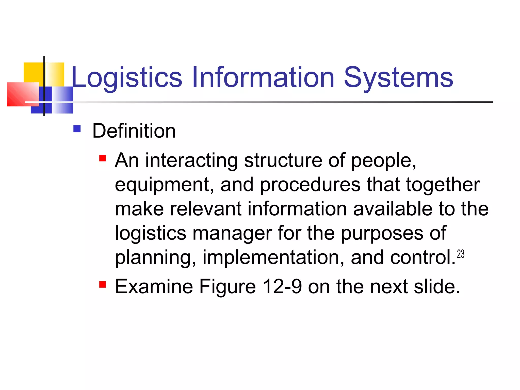 LOGISTICS AND SUPPLY CHAIN INFORMATION SYSTEM | PPT