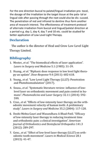 Low level light therapy direction of irradiation for orthodontic | PDF