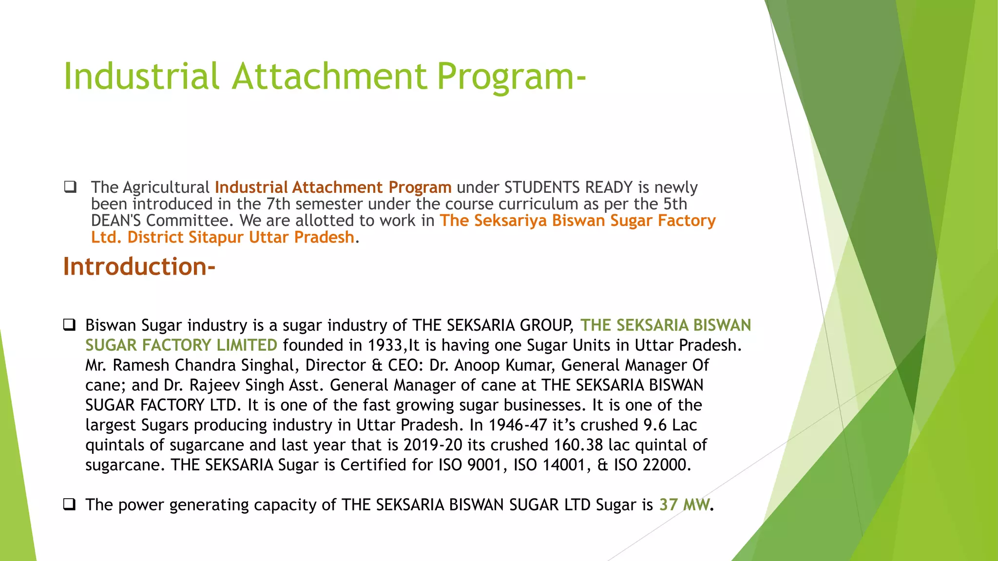 Presentation on RAWE and agro-industrial attachment program 2022 | PPTX
