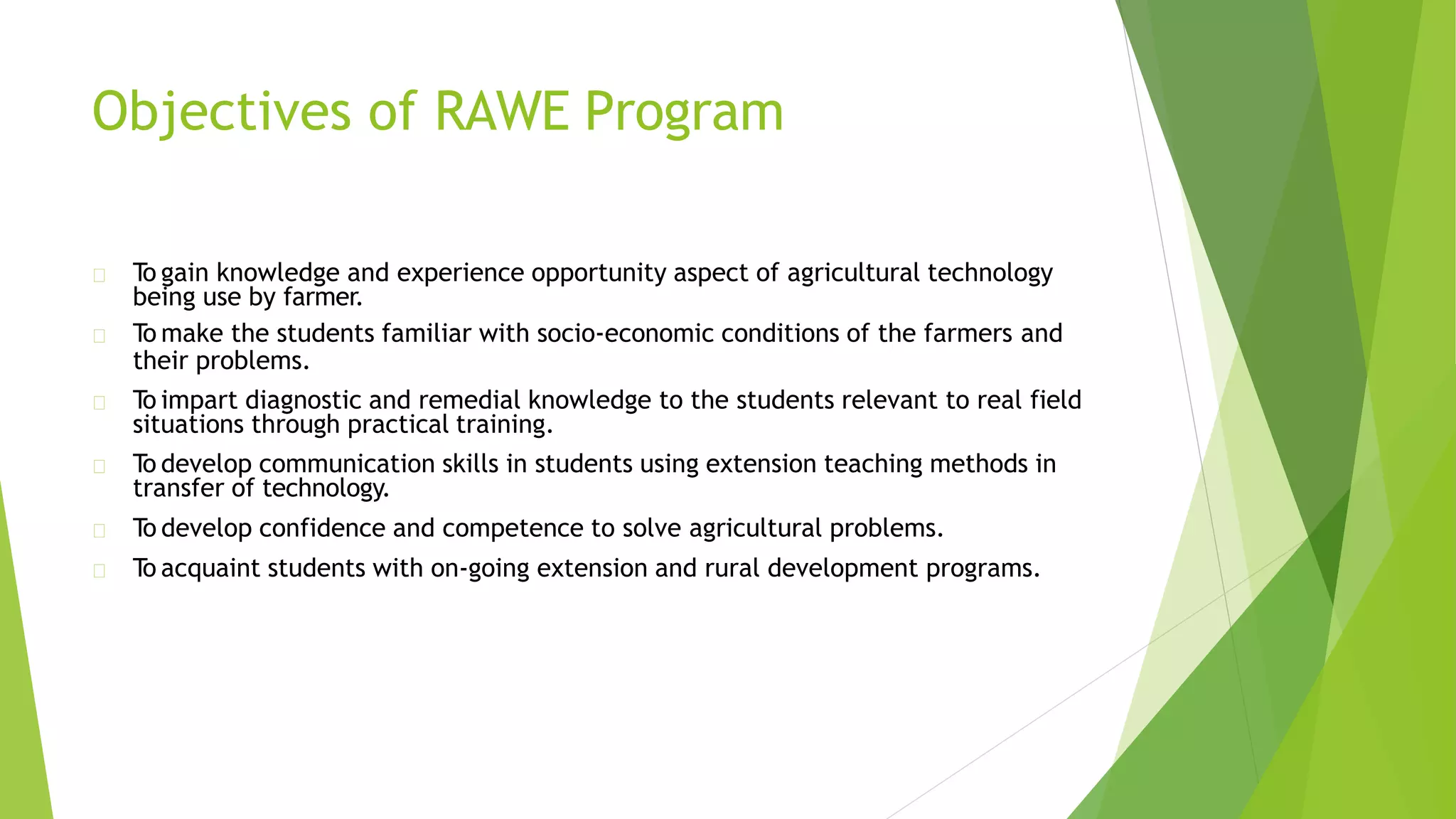 Presentation on RAWE and agro-industrial attachment program 2022 | PPTX
