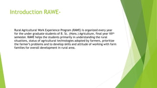 Presentation on RAWE and agro-industrial attachment program 2022 | PPTX