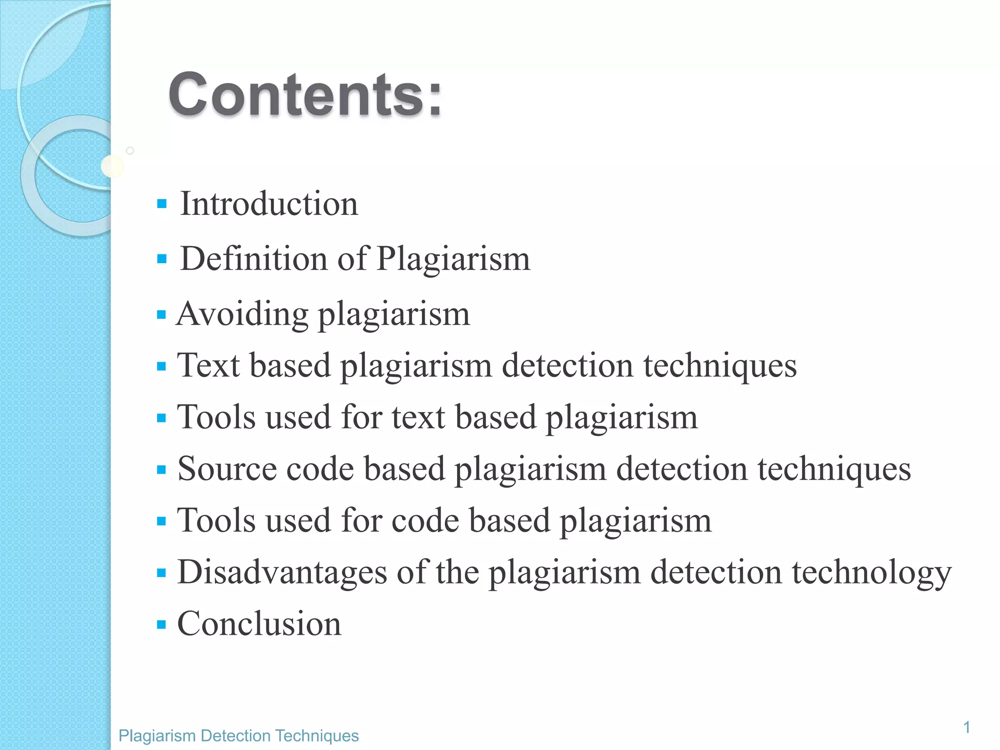 plagiarism detection tools and techniques | PPTX