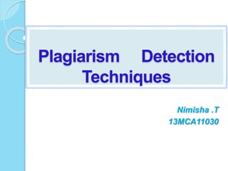 plagiarism detection tools and techniques | PPTX