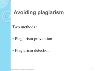 plagiarism detection tools and techniques | PPTX