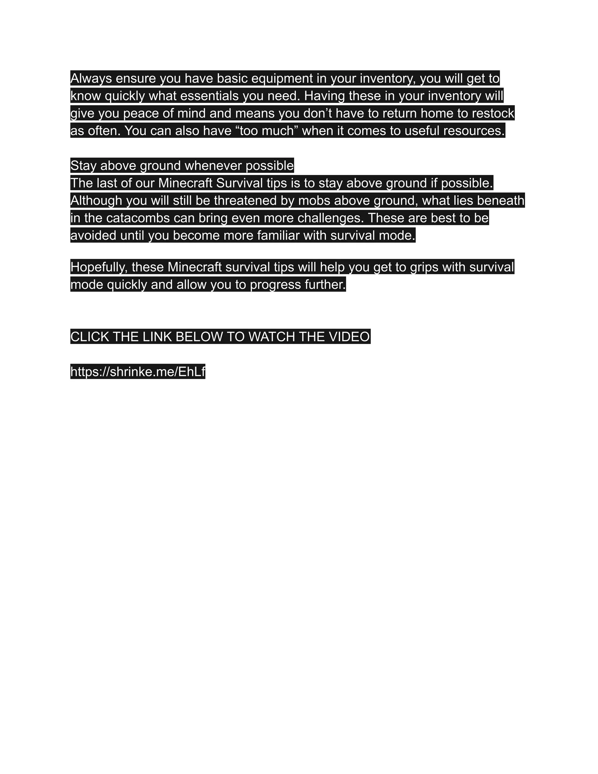 13 minecraft survival tips how to excel | PDF