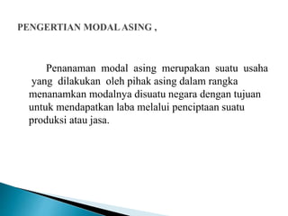 13 modal asing dan hutang luar negeri | PPT
