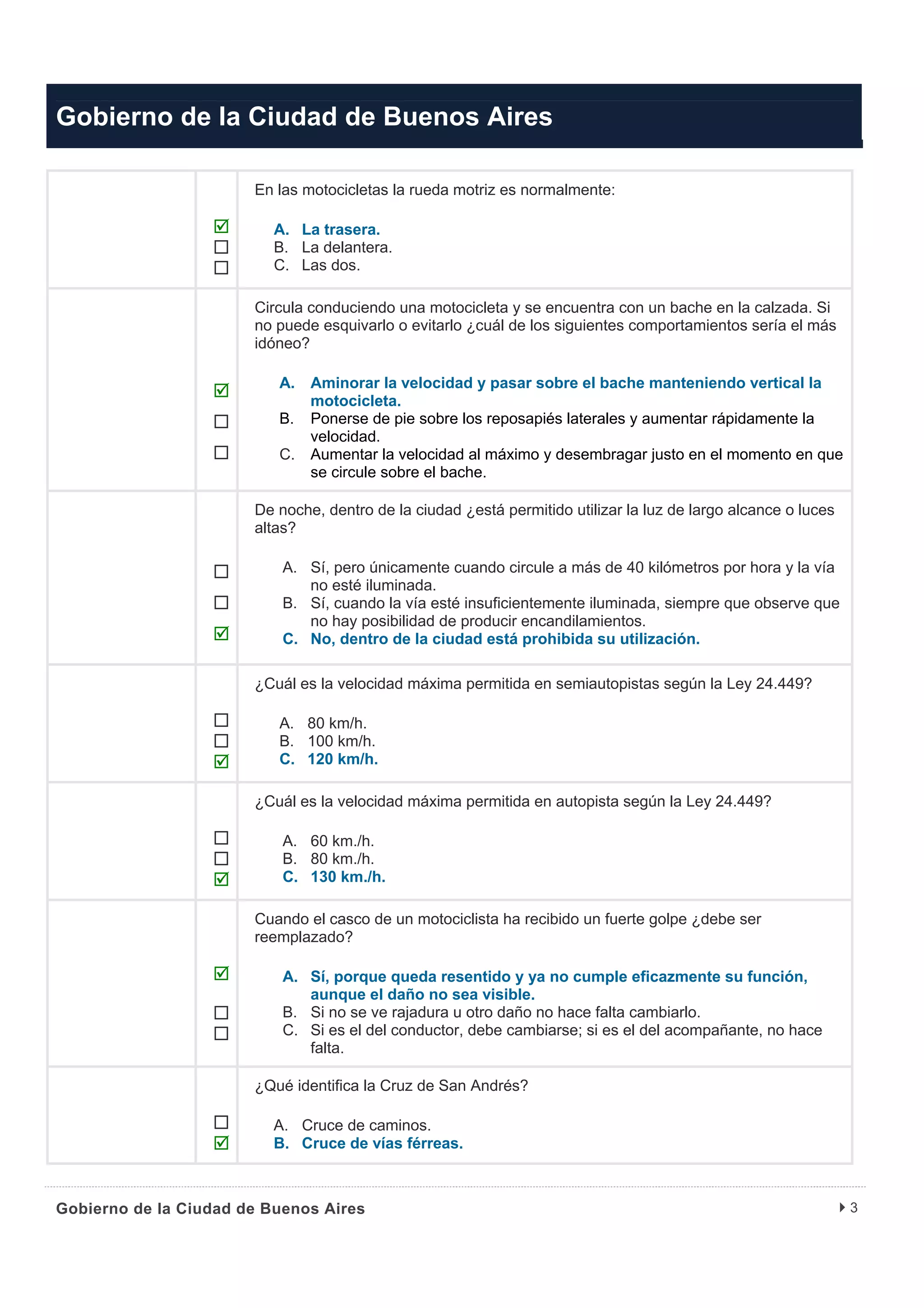 13 modelo_de_examen_a__espanol | PDF | Motorcycles | Automotive