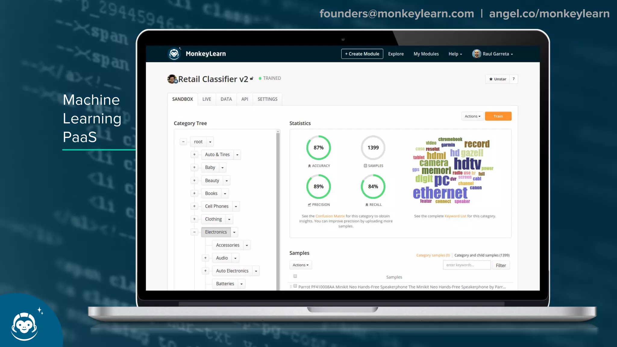 500’s Demo Day Batch 14 >> MonkeyLearn | PDF