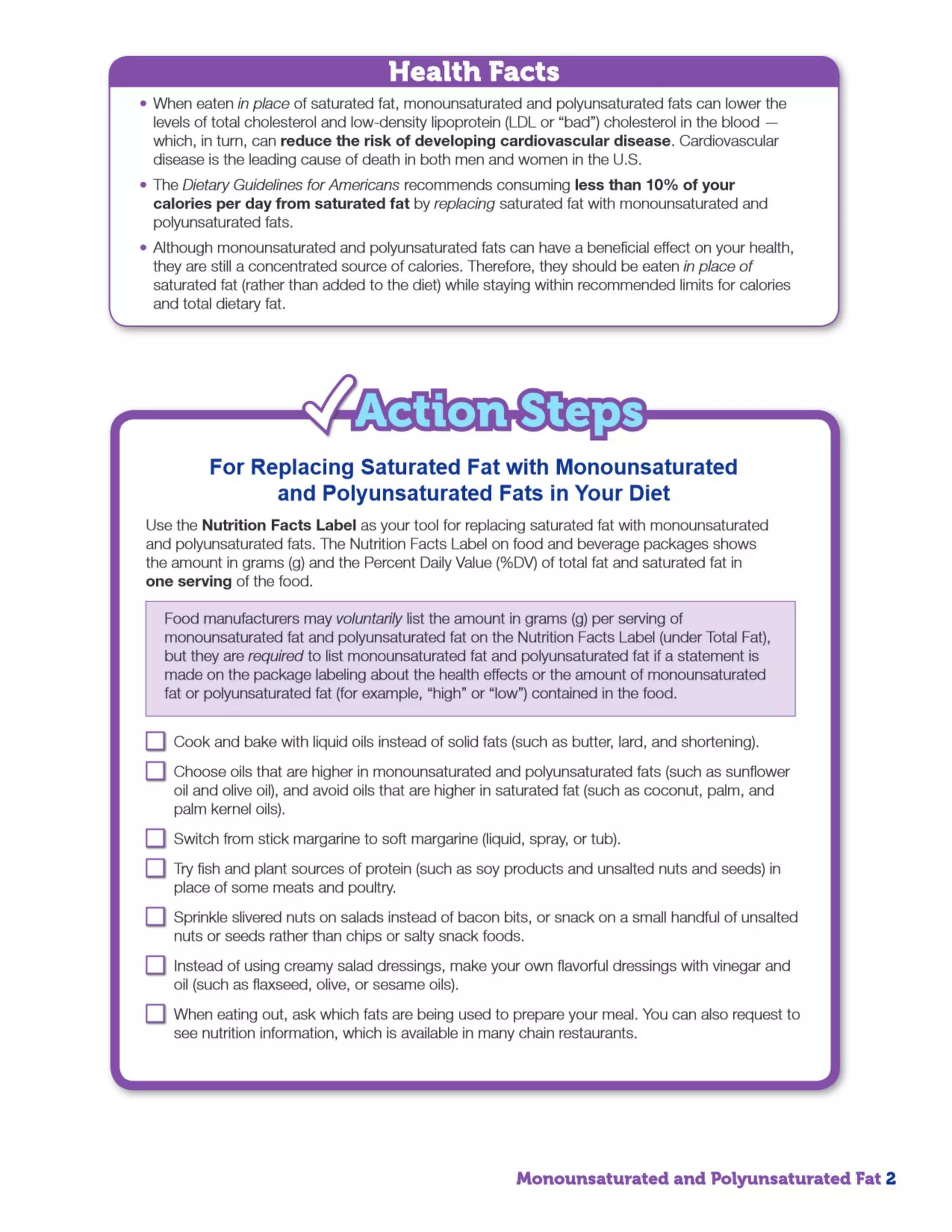 13 monounsaturated and polyunsaturated fat fda chart | PDF | Nutrition ...