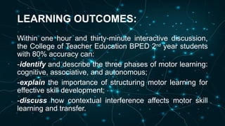 Motor control: Brain to body movement explained. | PPTX