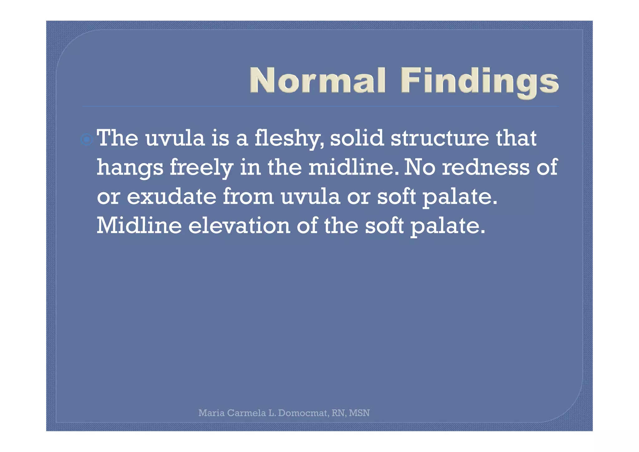 assessment of the mouth, nose | PDF
