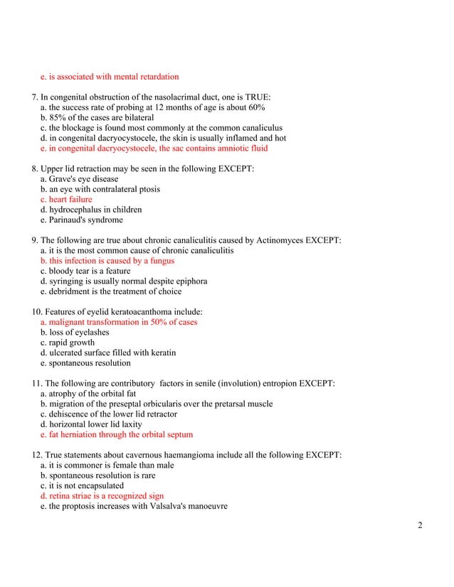 13 Multiple Choice Questions (MCQS) - Oculoplatic and lacrimal 2009.docx