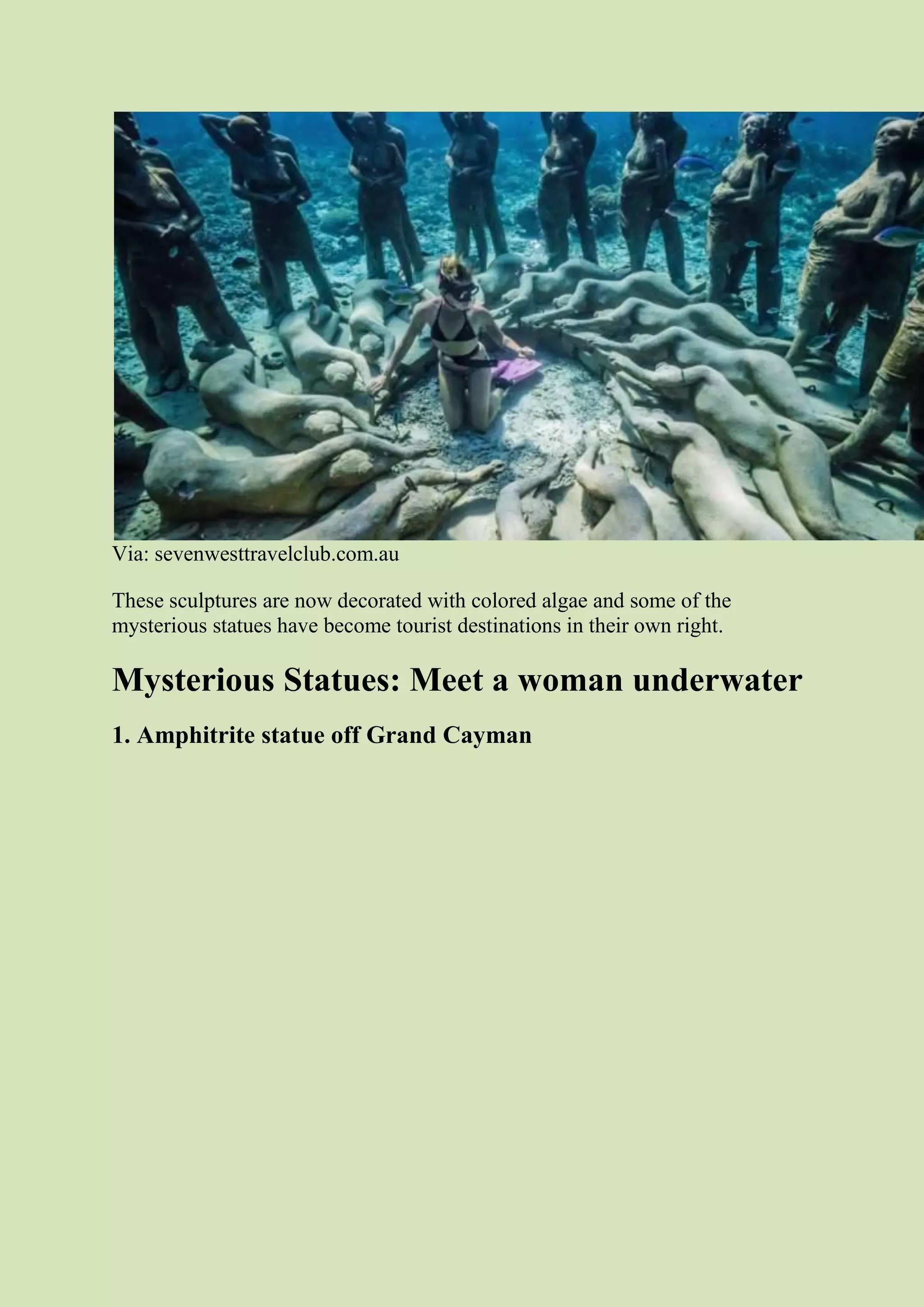 13 mysterious statues you can only see underwater converted | PDF