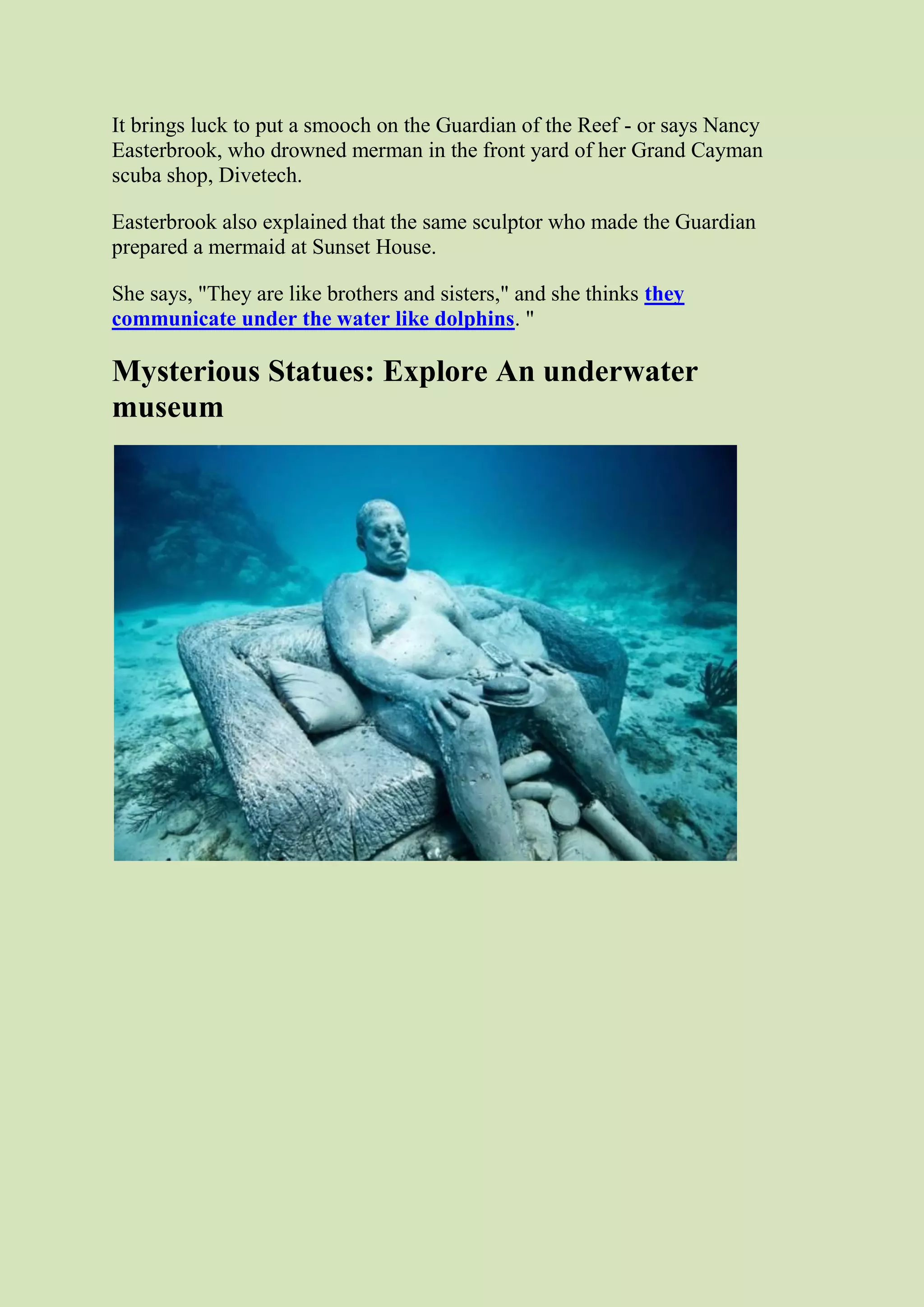 13 mysterious statues you can only see underwater converted | PDF