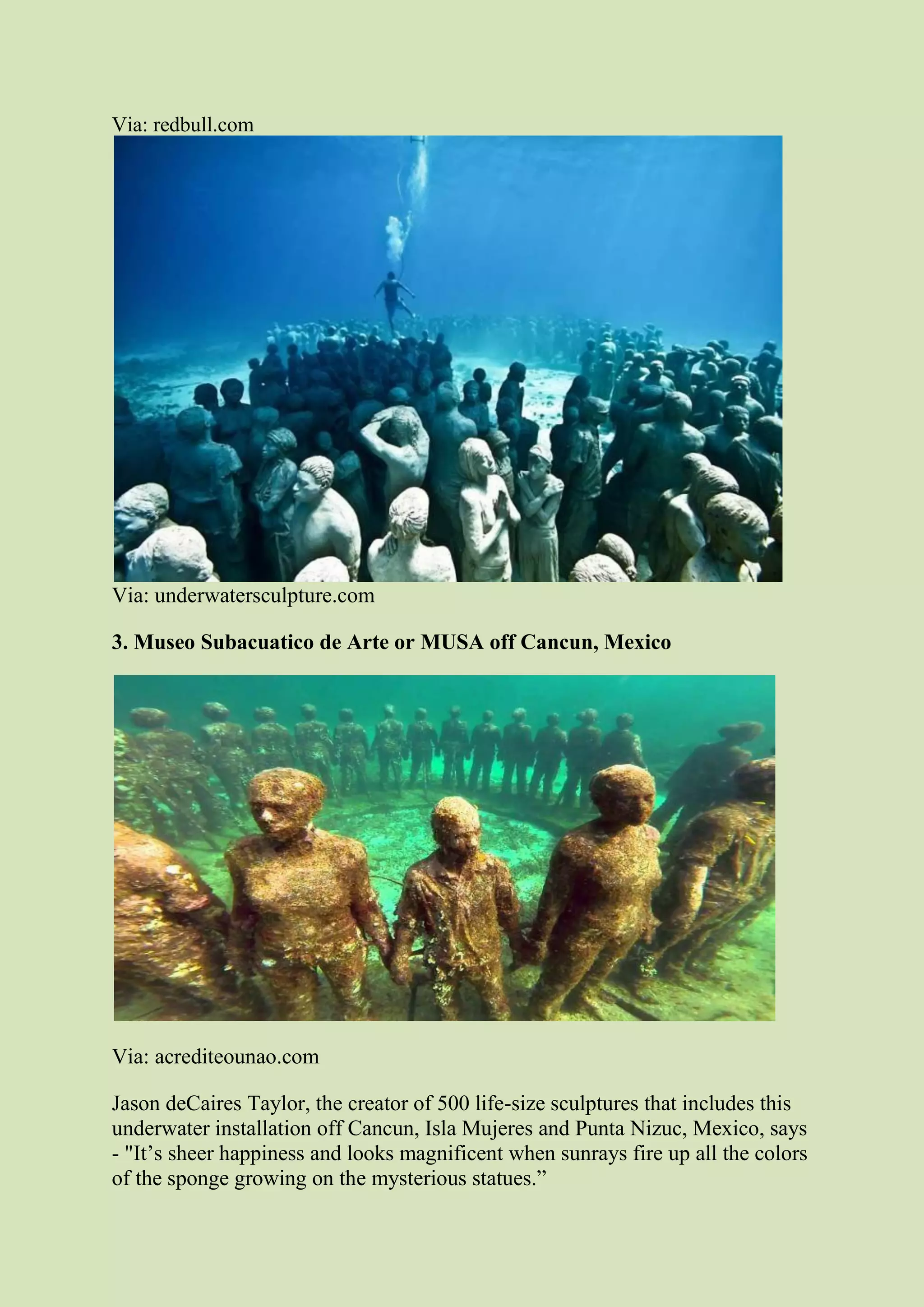 13 mysterious statues you can only see underwater converted | PDF