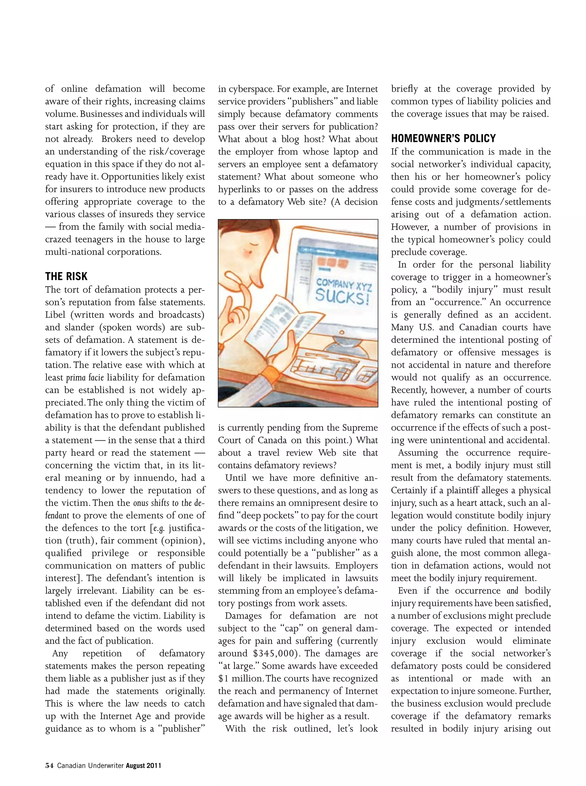 Defamation liability risk in the Social Media age | PDF