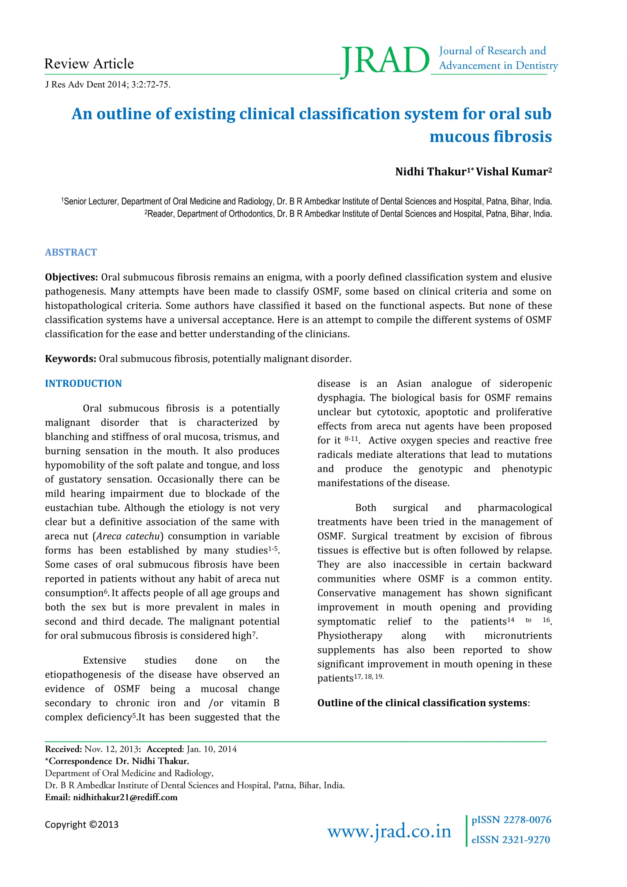 osmf classification,Review Article | PDF