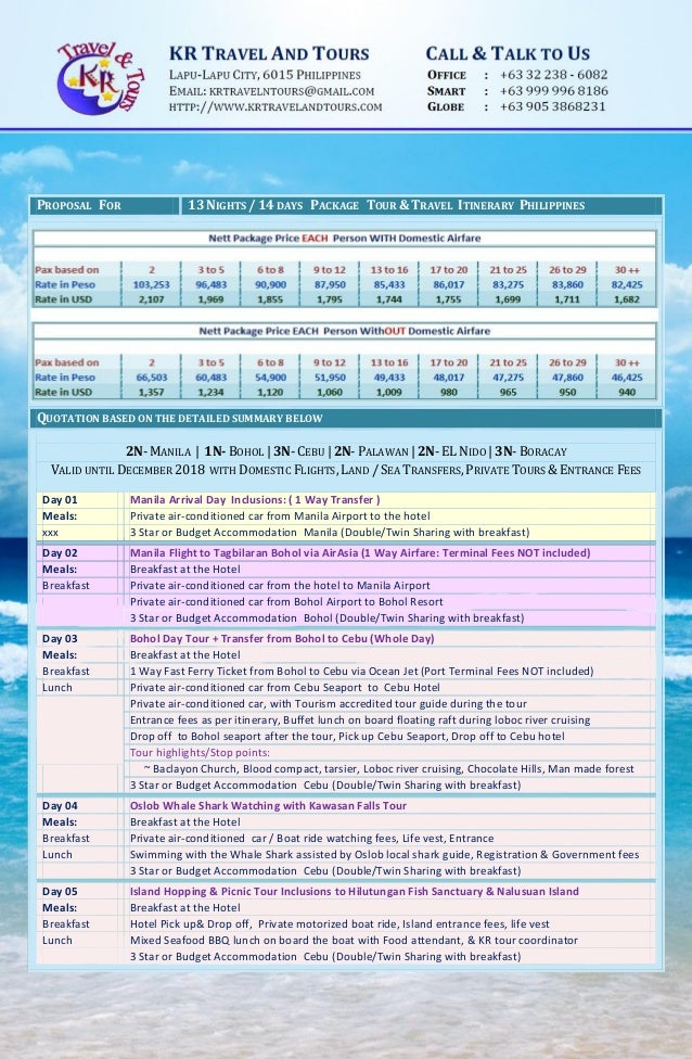 13nights 14days Travel Itinerary Philippines Boracay 13nights 14days Travel Itinerary Philippines Boracay