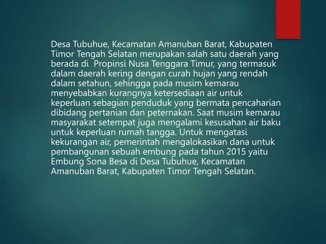 PEMANFAATAN AIR PADA EMBUNG SONA BESA .pptx