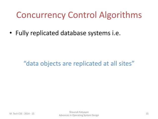 Optimistic Algorithm And Concurrency Control Algorithm Ppt