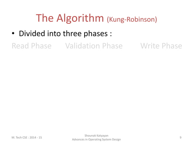 Optimistic Algorithm And Concurrency Control Algorithm Ppt