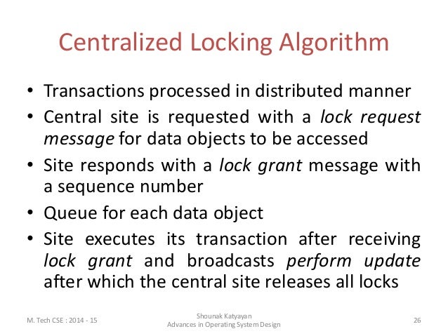 Optimistic Algorithm and Concurrency Control Algorithm