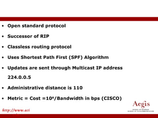 acit mumbai - ospf rouitng | PPT | Computer Networking | Computing