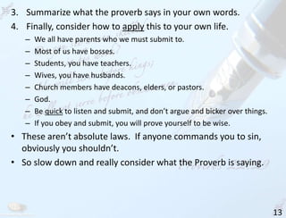 Session 13 Old Testament Overview - Proverbs | PPTX