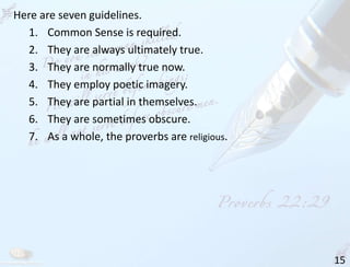 Session 13 Old Testament Overview - Proverbs | PPT