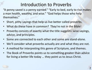 Session 13 Old Testament Overview - Proverbs | PPT