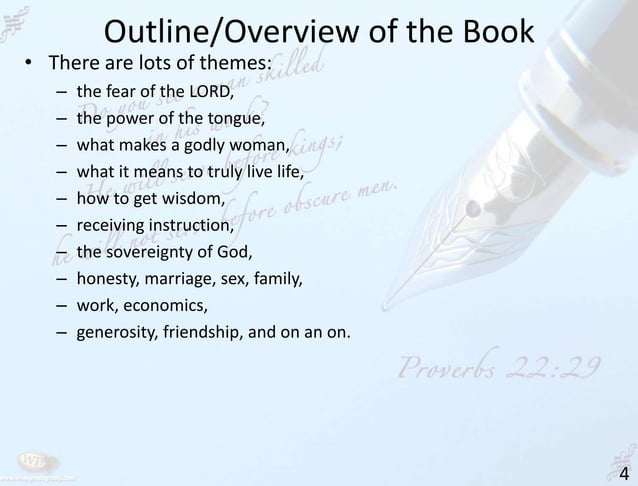 Session 13 Old Testament Overview - Proverbs | PPT