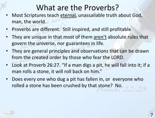 Session 13 Old Testament Overview - Proverbs | PPT