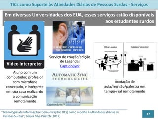 TICs como Suporte as Atividades Diarias de Pessoas Surdas | PPT