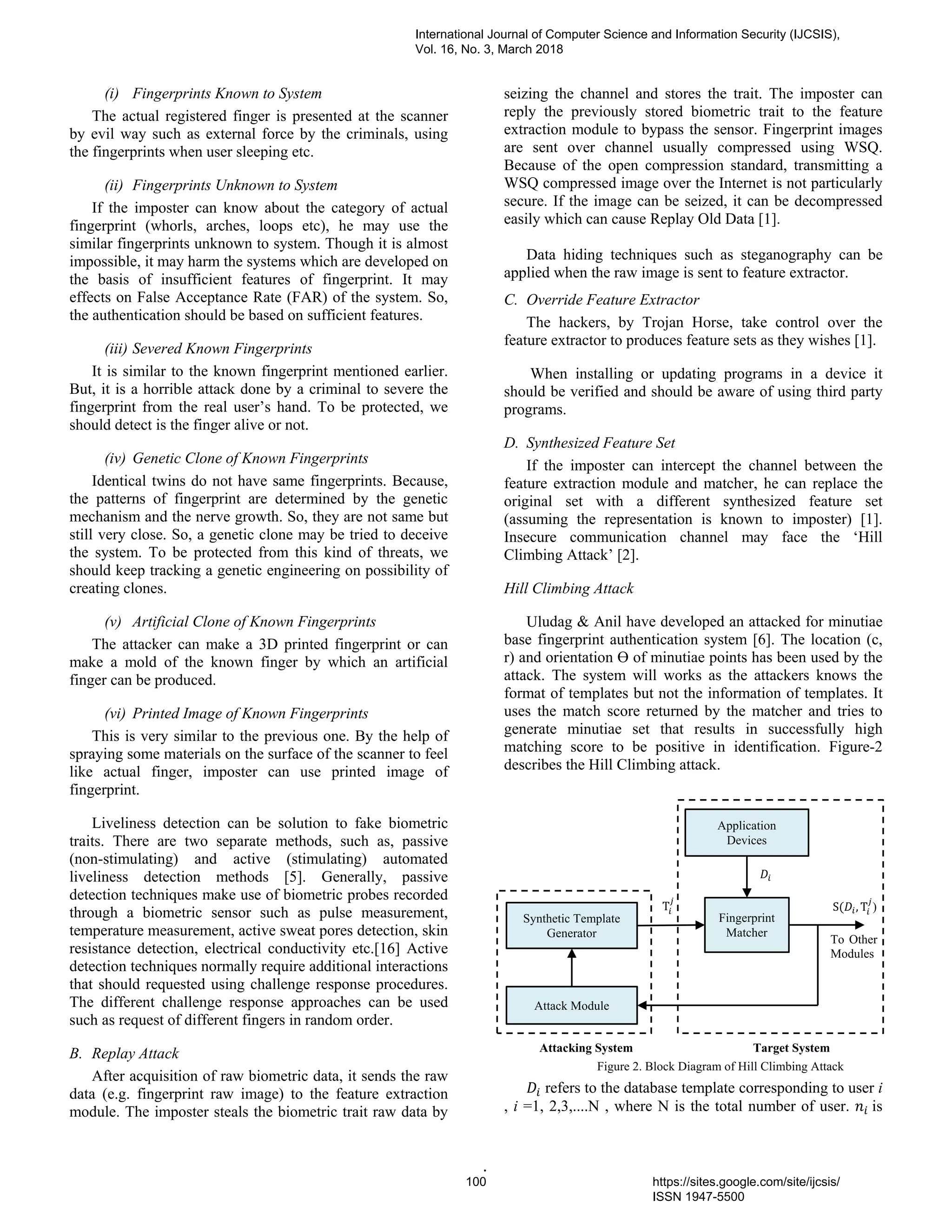 Vulnerabilities Of Fingerprint Authentication Systems And Their Securities Pdf Operating