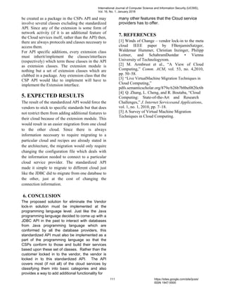 Implementing a Solution to the Cloud Vendor Lock-In Using Standardized API | PDF