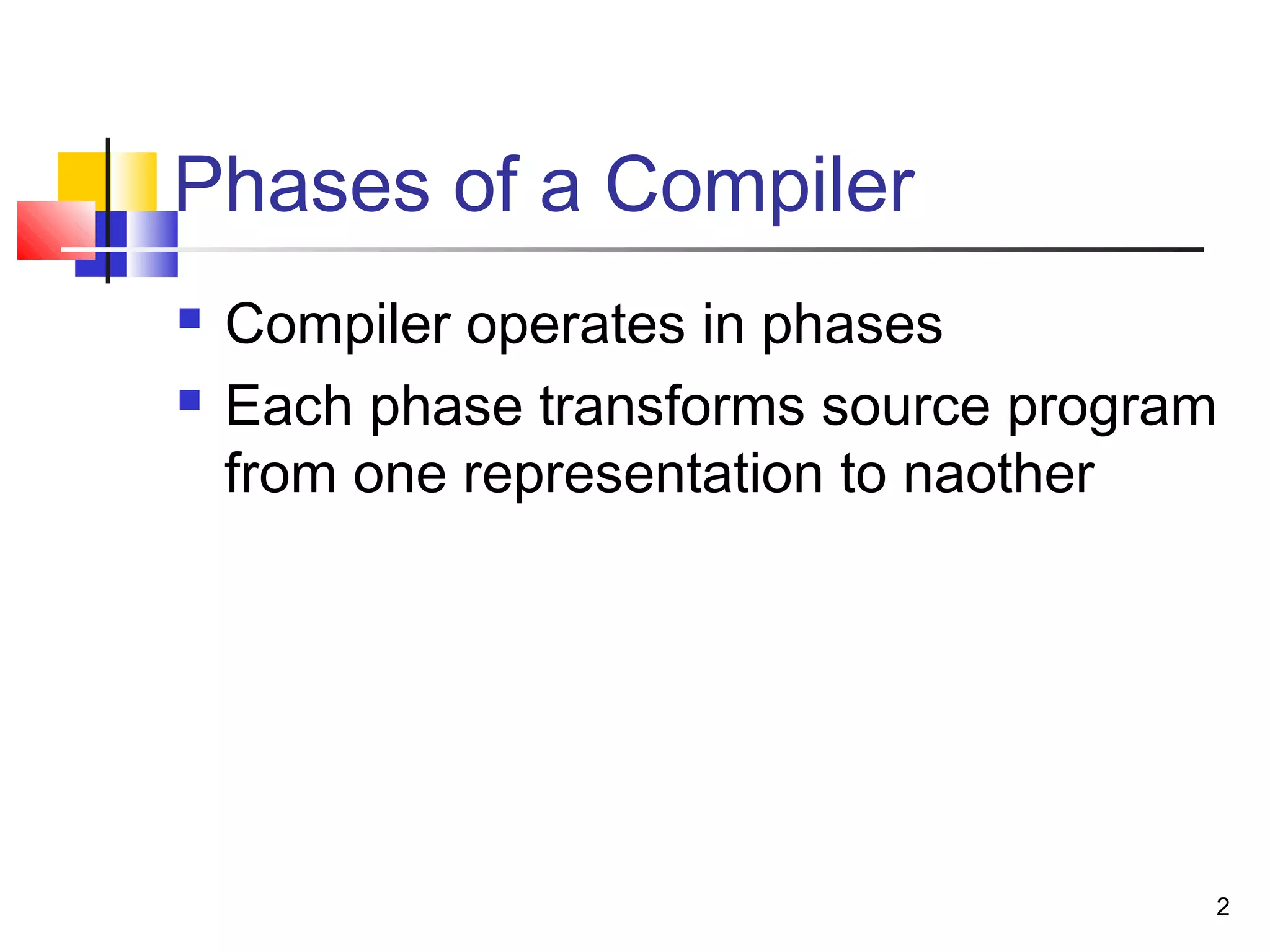 phases of a compiler | PPT
