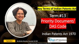 Key terms Patent Act Term #13: Priority Document | PDF