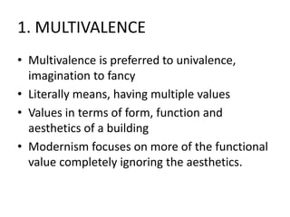 13 propositions of Post-Modernism by Charles Jencks | PPTX