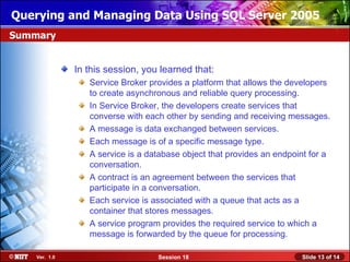 13 qmds2005 session18 | PPT