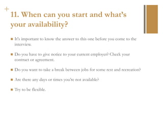 13 Common Job Interview Questions | PPTX