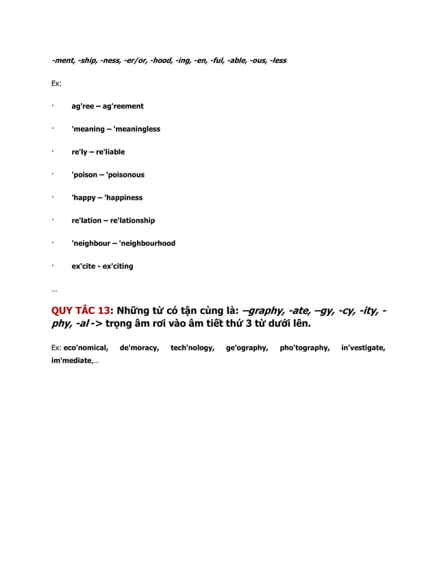 13 quy tắc trọng âm trong tiếng anh | DOCX